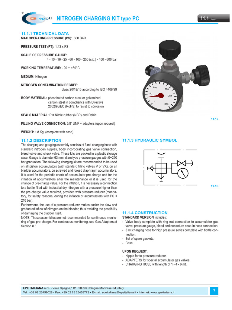 Nitrogen Charging Kit PC Guide | PDF | Valve | Gases
