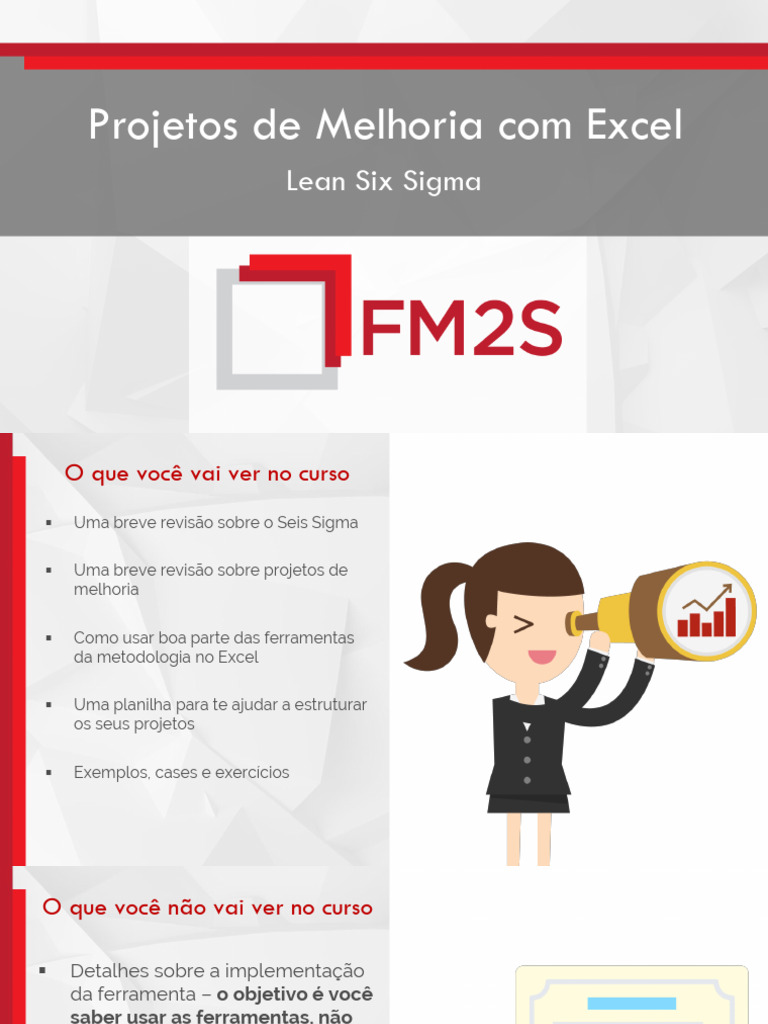 Slides - Excel para Projetos de Melhoria | PDF | Seis Sigma | Science