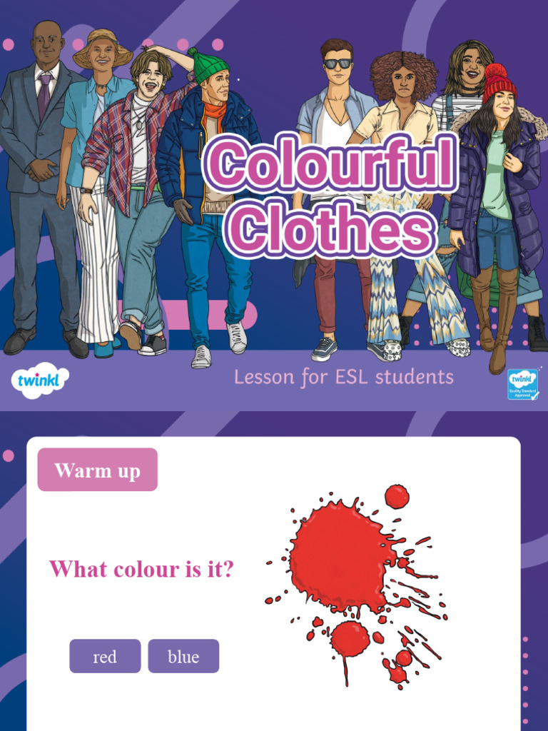 ESL Clothing and Colors Activity | PDF | Clothing | Jeans