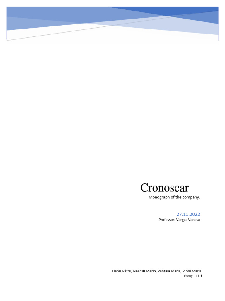 Cronoscar: Growth and Operations | PDF | Employment | Receipt