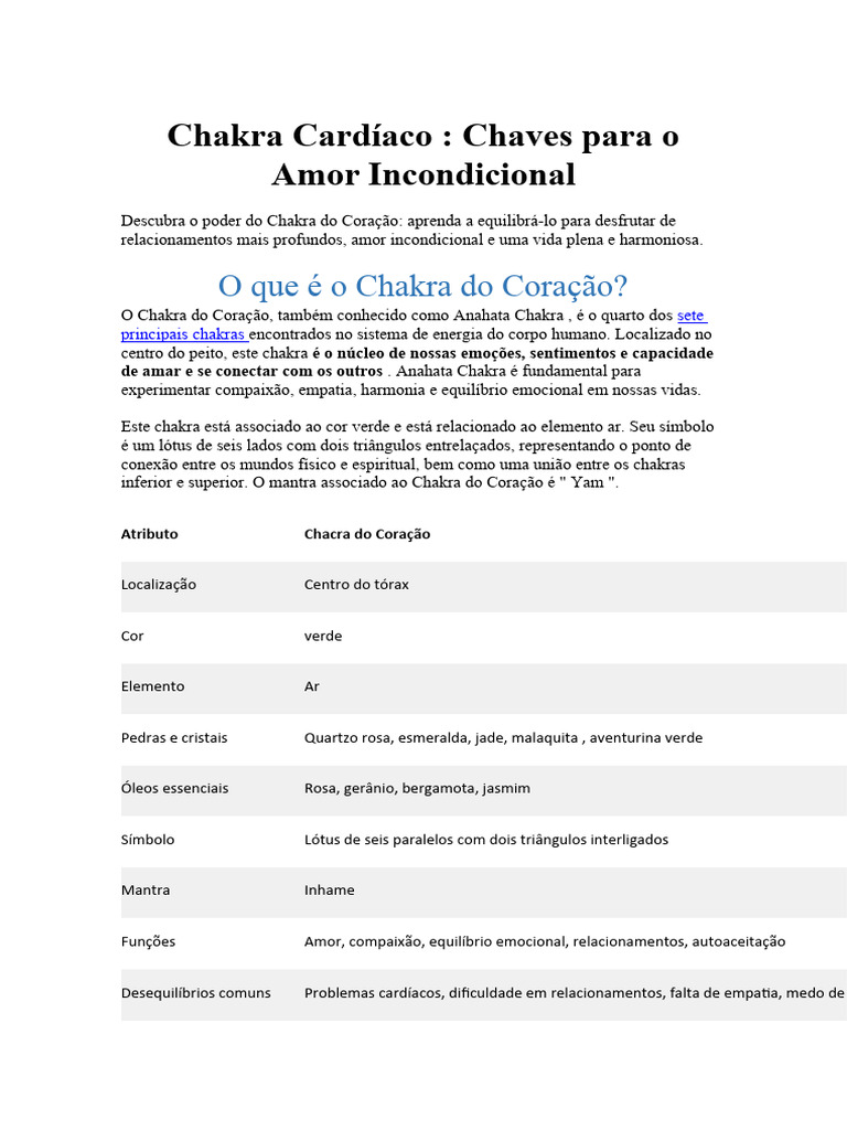 4 Chakra Cardíaco | PDF | Chacra | Amor