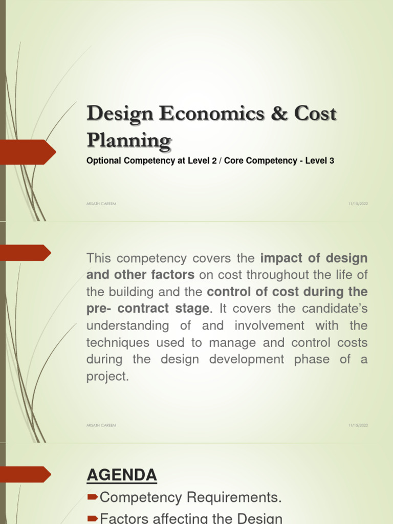 Design Economics and Cost Planning Guide | PDF | Life Cycle Assessment ...