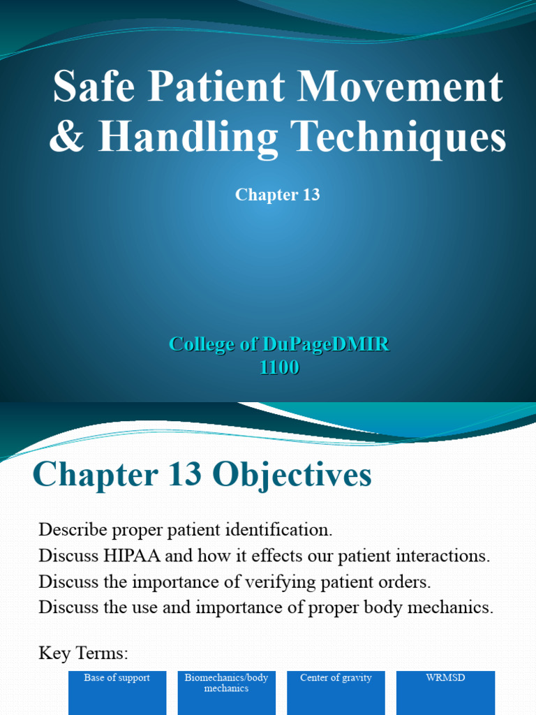 Safe Patient Handling Techniques Guide | PDF | Patient | Health Care