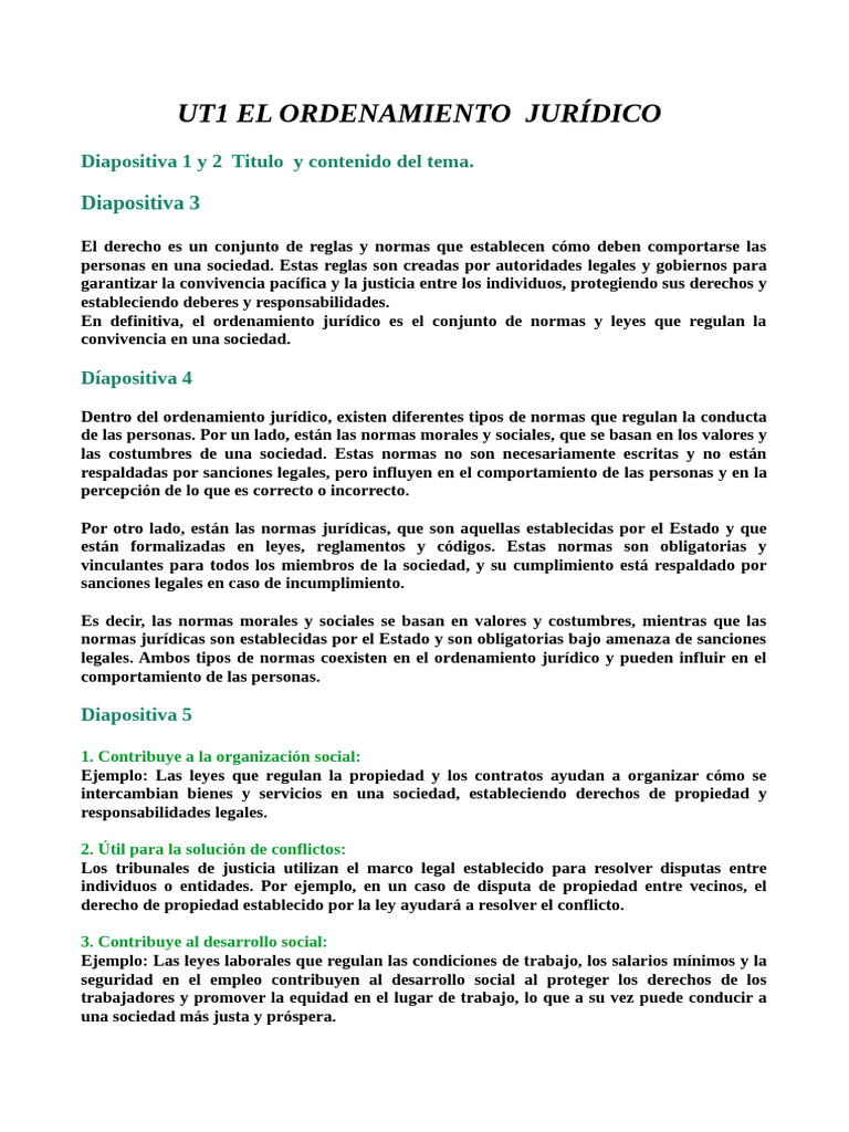 Teoria Ut1 El Ordenamiento Jurídico | PDF | Judicaturas | Inmunidad parlamentaria