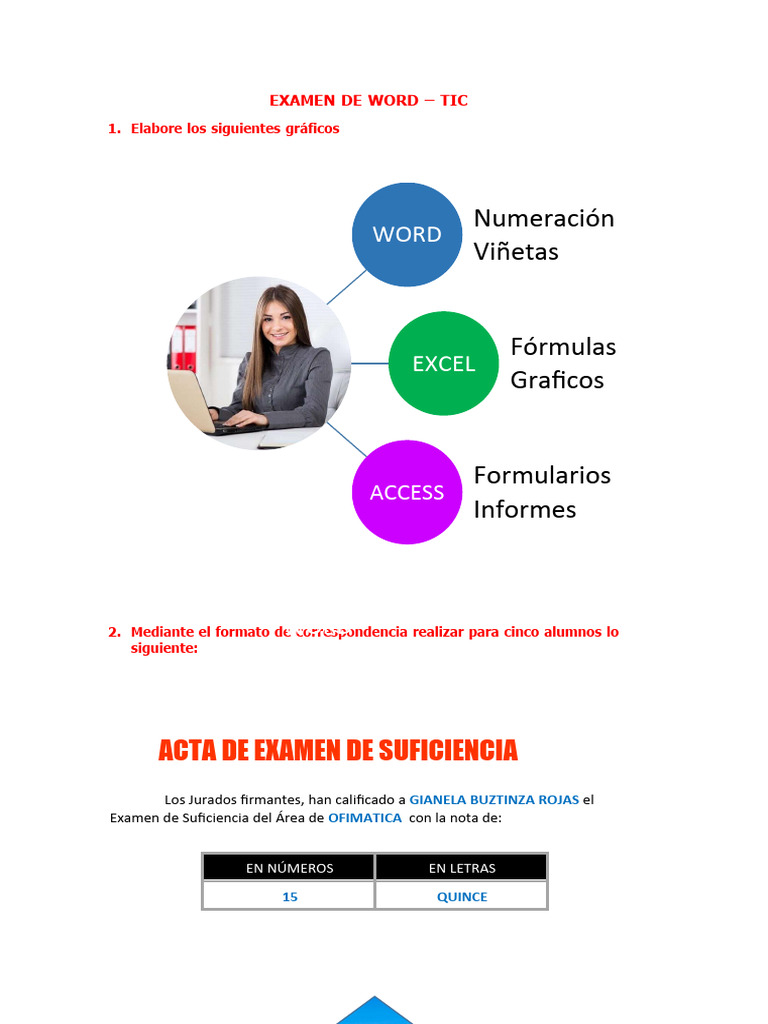 EXAMEN DE WORD | PDF | Microsoft Word | Microsoft Excel
