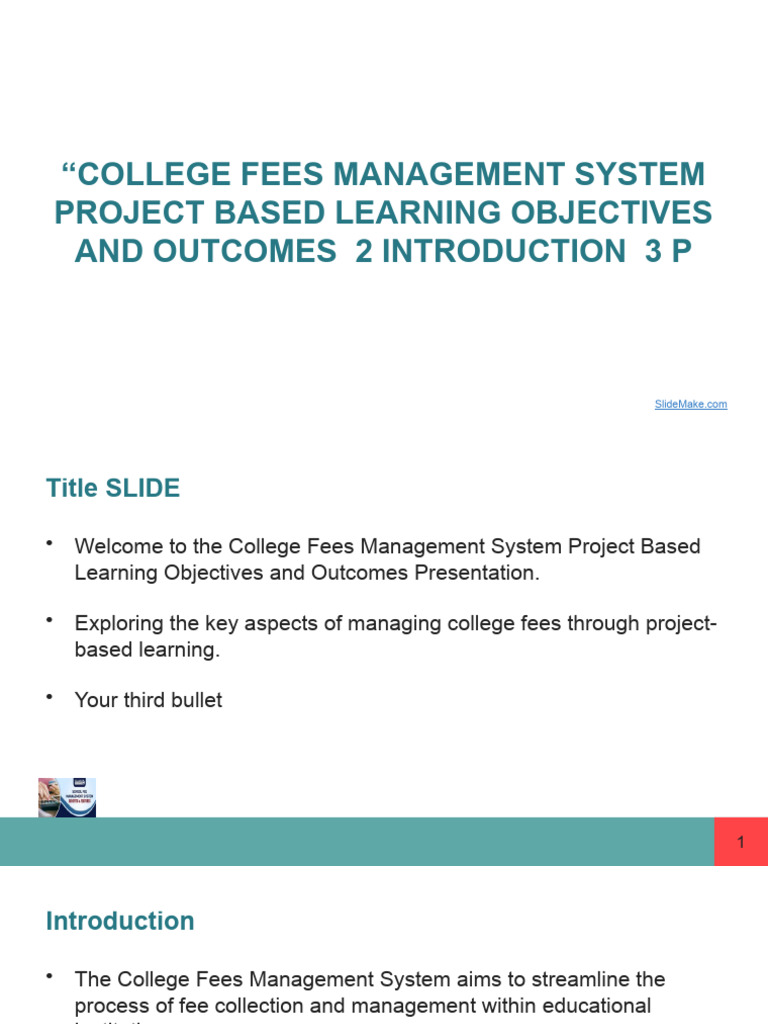 “College Fees Management System Project Based Learning Objectives and ...