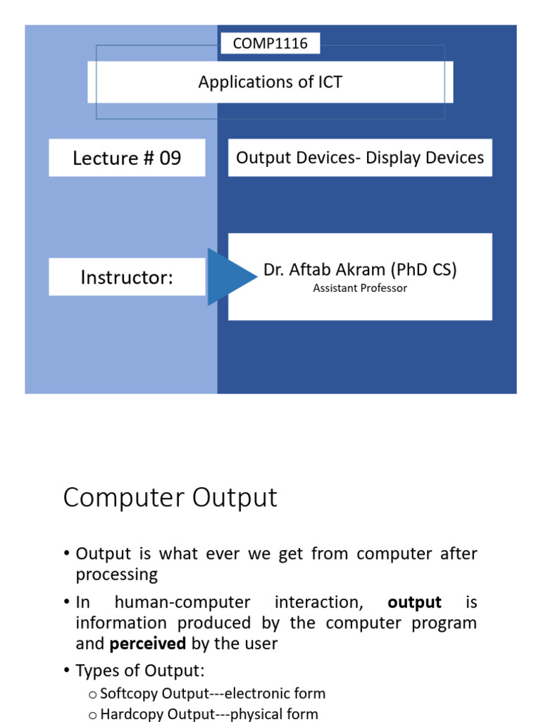 Lecture#9 Display Devies | PDF | Computer Monitor | Liquid Crystal Display