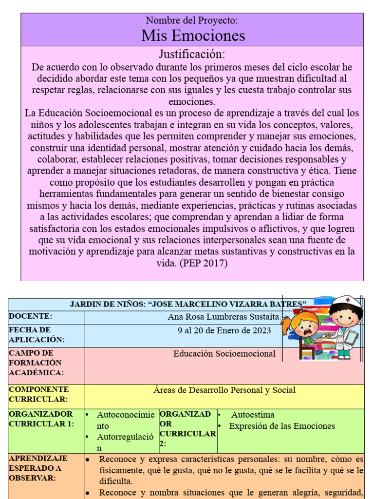 Proyecto Emociones 2023 | PDF | Sicología | Ciencias del comportamiento