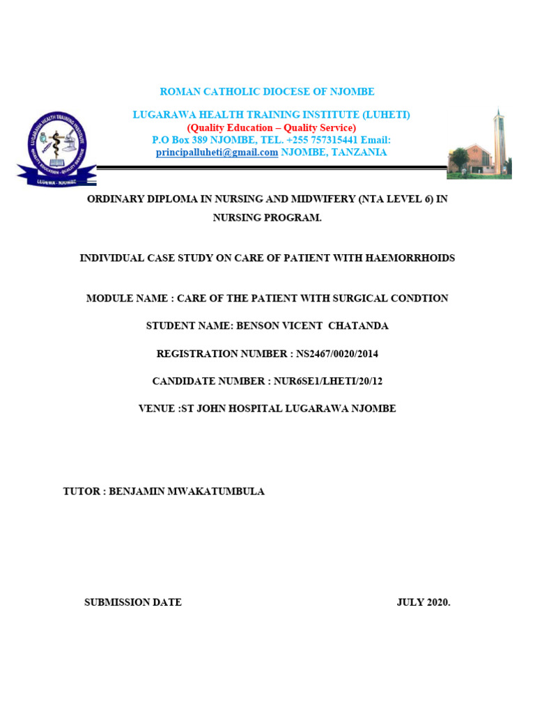 BENSON Surgical | PDF | Hemorrhoid | Surgery