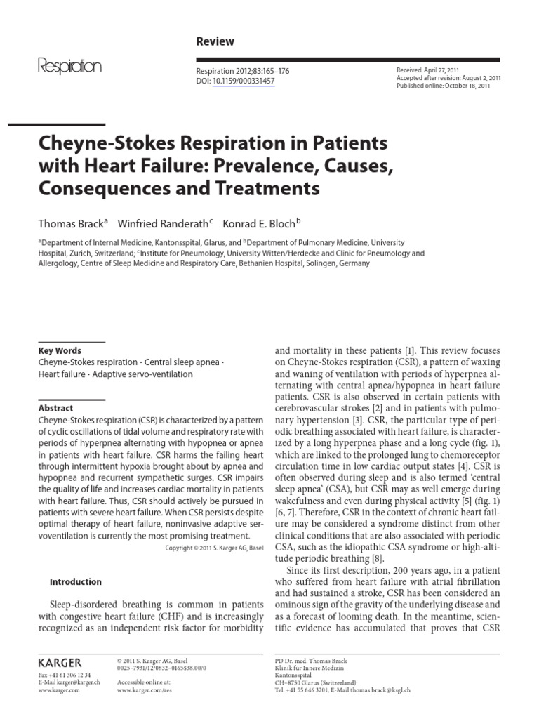 Cheyne-Stokes Respiration in Patients With Heart Failure Prevalence ...