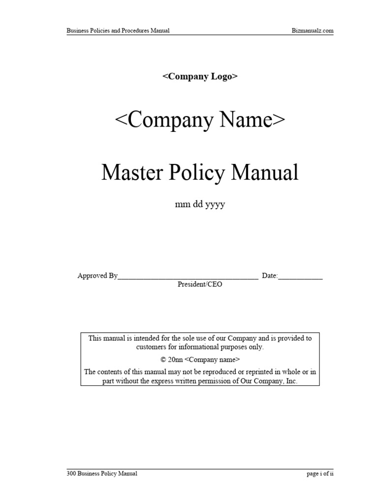 300 Master Policy Manual | PDF | Internal Control | Audit