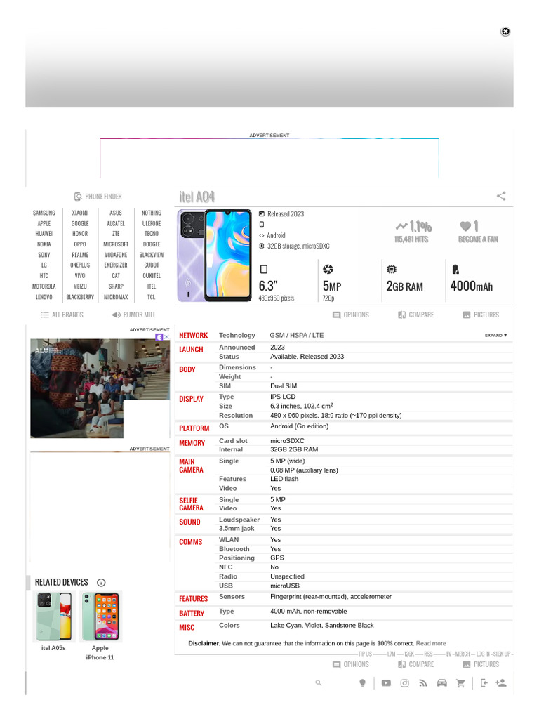 Itel A04 | PDF | Pixel | Android (Operating System)