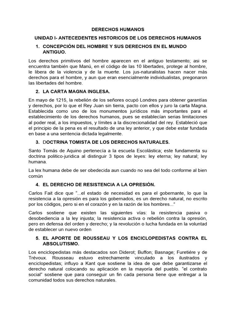 Derechos Humanos Unidad 1 y 2 | PDF | Derechos humanos | Democracia