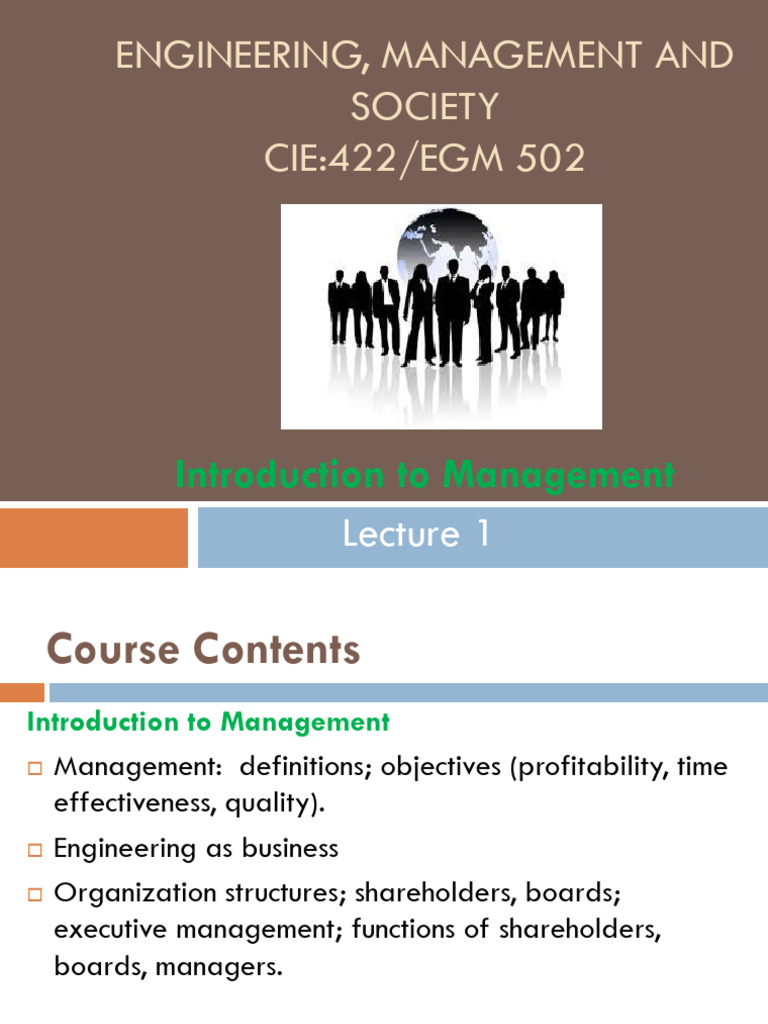 Lecture 1 - Cie 422 - Egm 502 - 2022 | PDF | Science | Policy