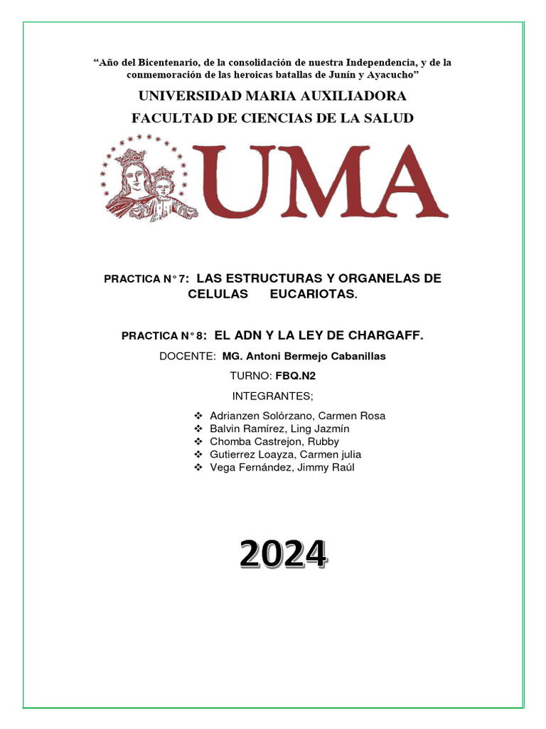 Pract 7 Grupo 5 Biologia | PDF | Adn | Nucleótidos