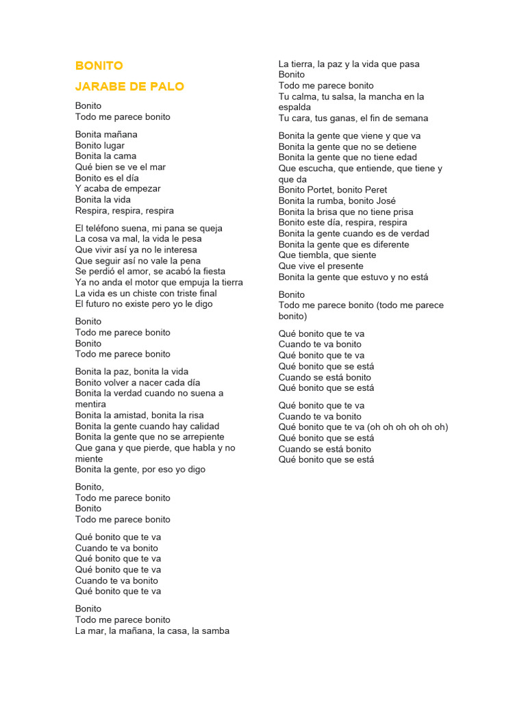 Bonito Jarabe de Palo | PDF | Cocina, comidas y vino