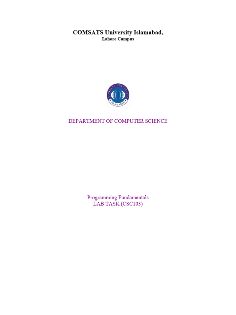Lab Task Ralated To For Loop Solution Pdf Integer Computer Science Computer Engineering