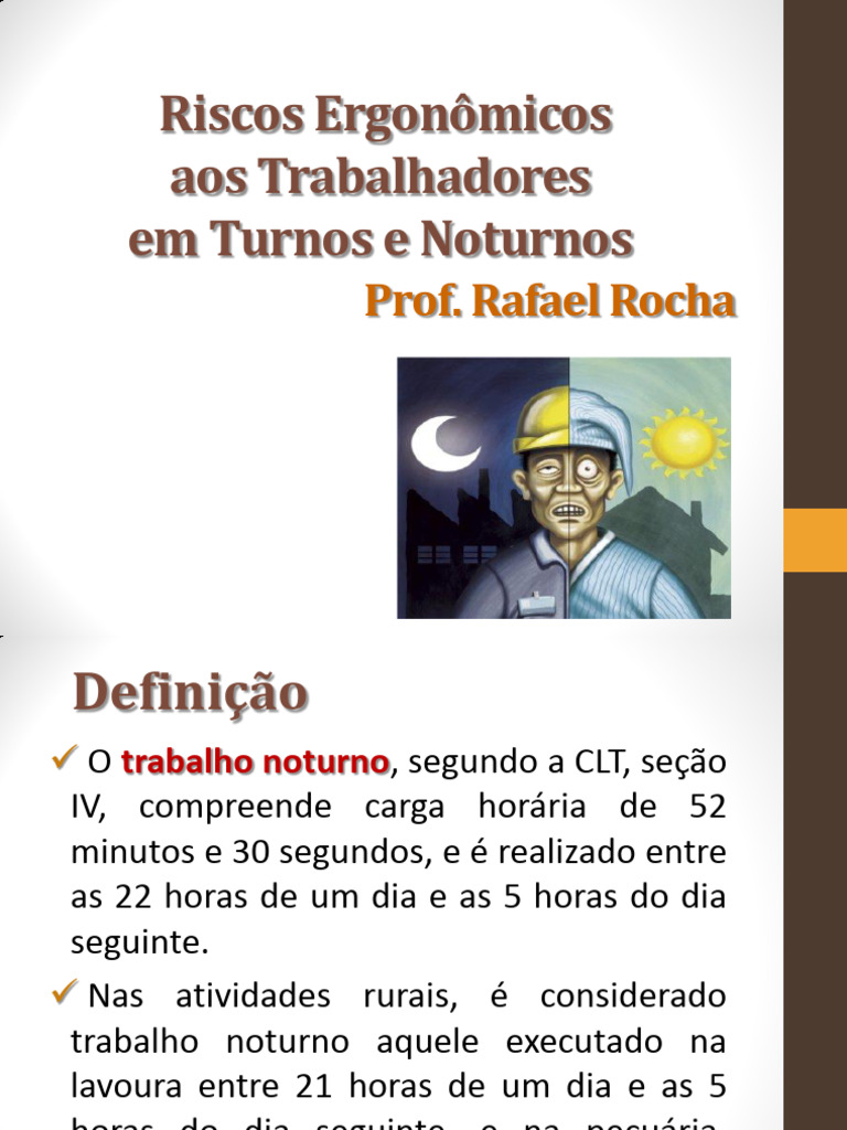 Aula 12 Trabalhos Turnos Noturnos | PDF | Dormir | Burnout ocupacional