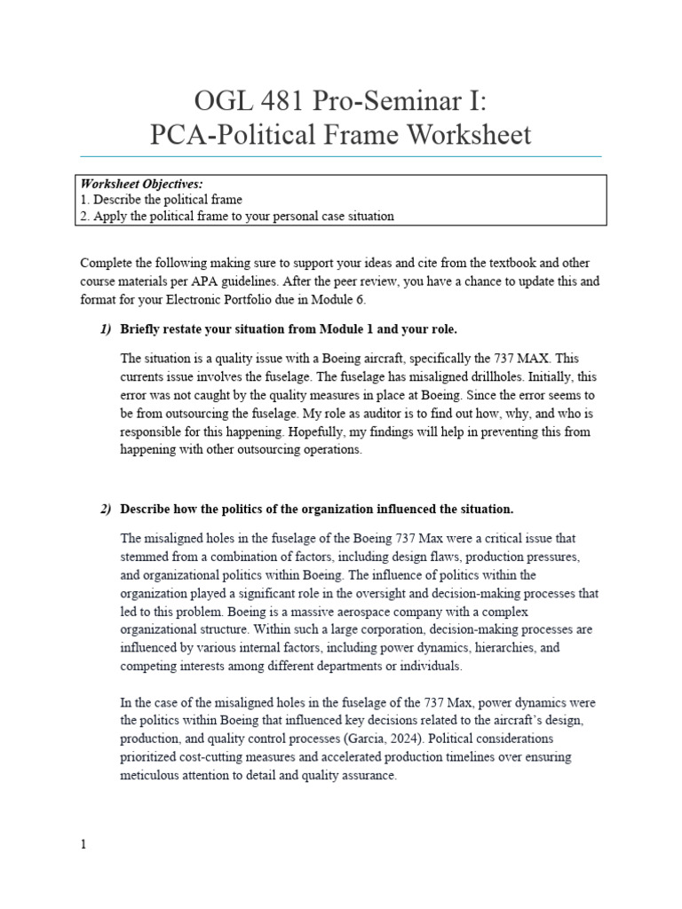 4 Political Frame Worksheet | PDF | Decision Making | Business