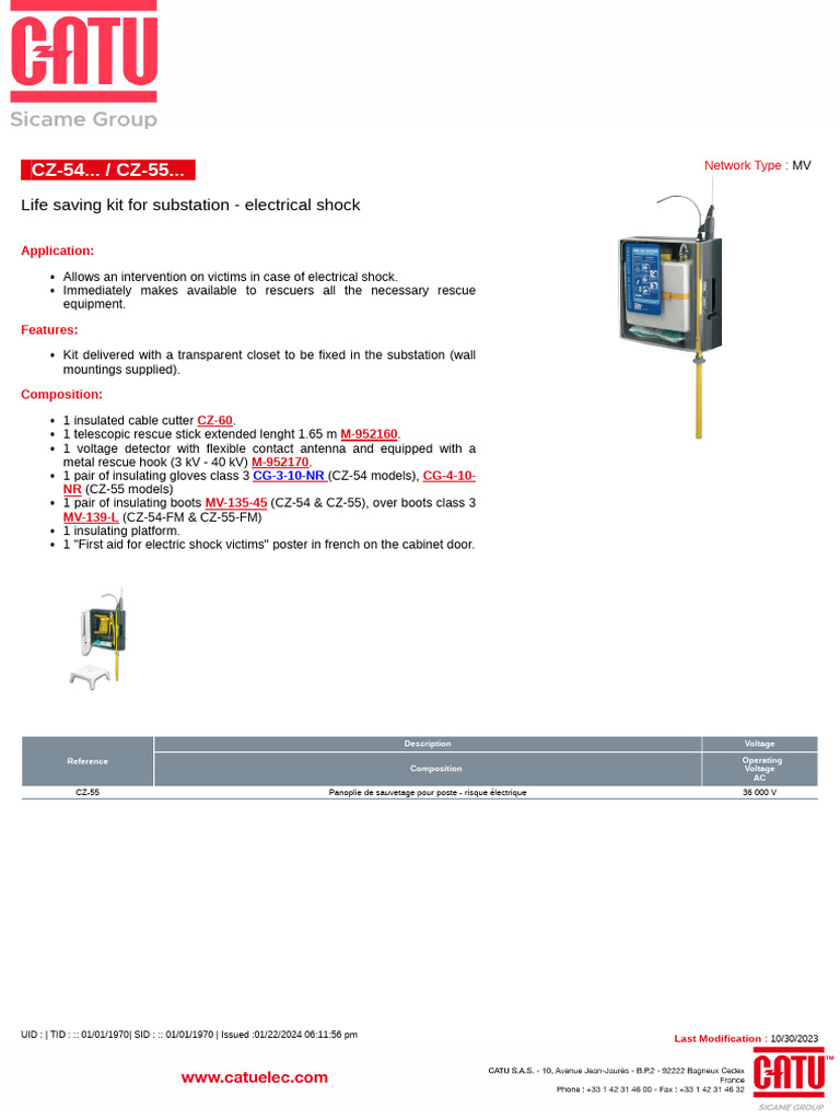M-952170 detector tension CATU | PDF