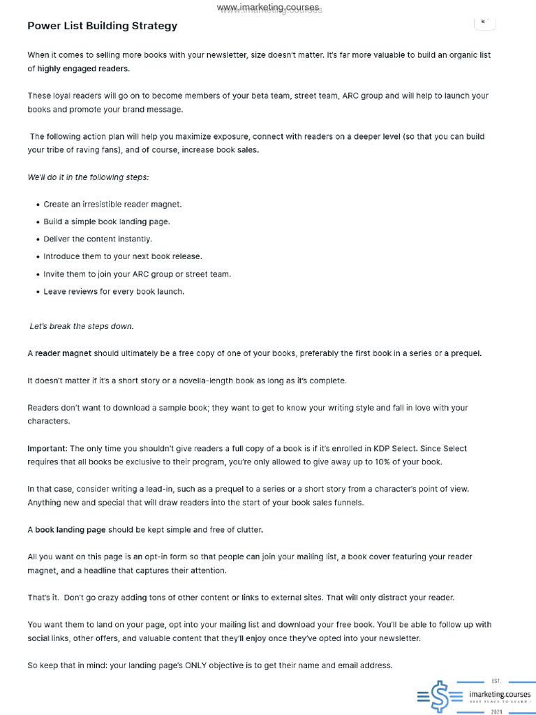 04-Power List Building Strategy | Download Free PDF | Computer Mediated ...