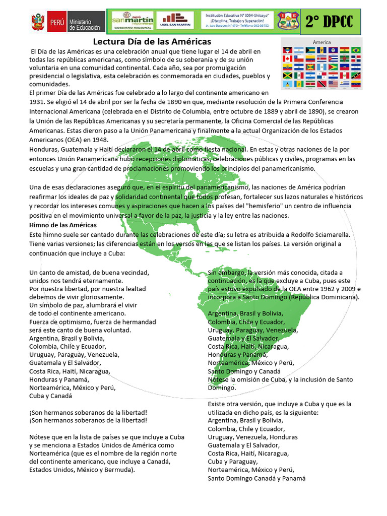 Actividades para el Día de las Américas | PDF | Viajes y turismo