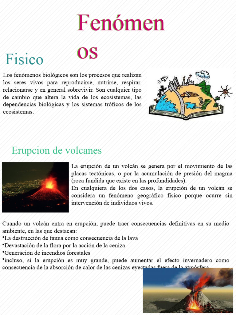 Impacto de Fenómenos Naturales y Humanos | PDF | Tipos de erupciones ...