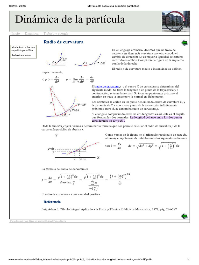 Radio de Curvatura | PDF