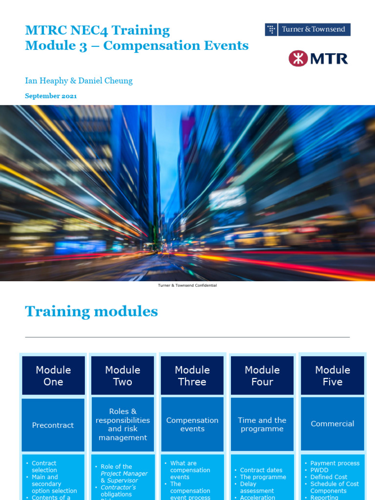 MTRC NEC4 Training Level 2 - Module 3 Rev 1.1 | PDF | Business