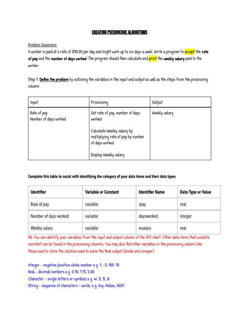 Creating Pseudocode Algorithm Download Free Pdf Algorithms Numbers