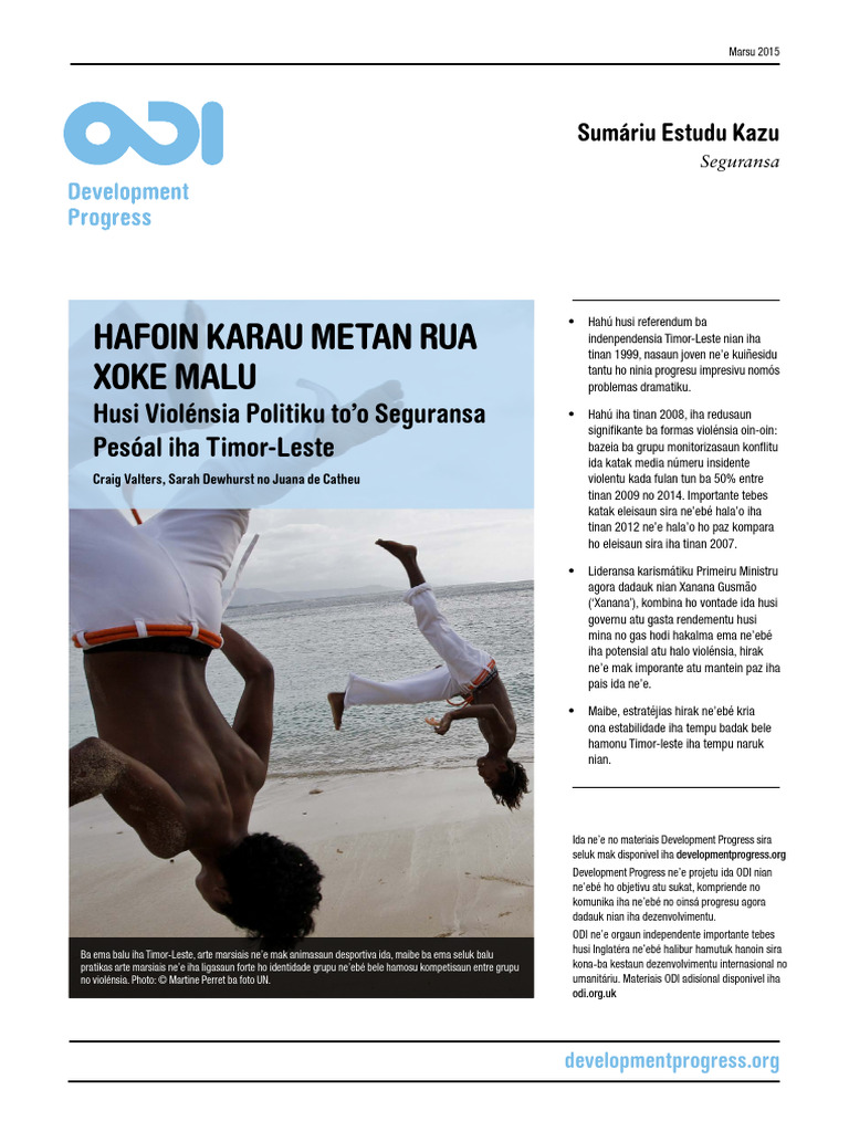 Hafoin Karau Metan Rua Xoke Malu: Husi Violénsia Politiku To'O ...