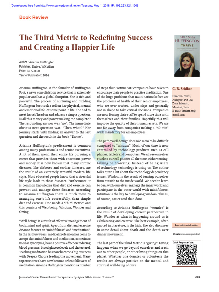 The Third Metric To Redefining Success and Creatin | PDF | Mindfulness ...