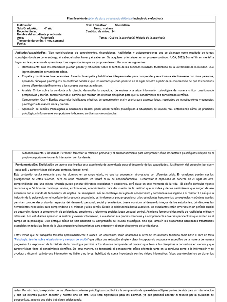 Maria Belén Gómez, Melisa Setrini - Modelo de Planificación de experiencias de aprendizaje AIE ...