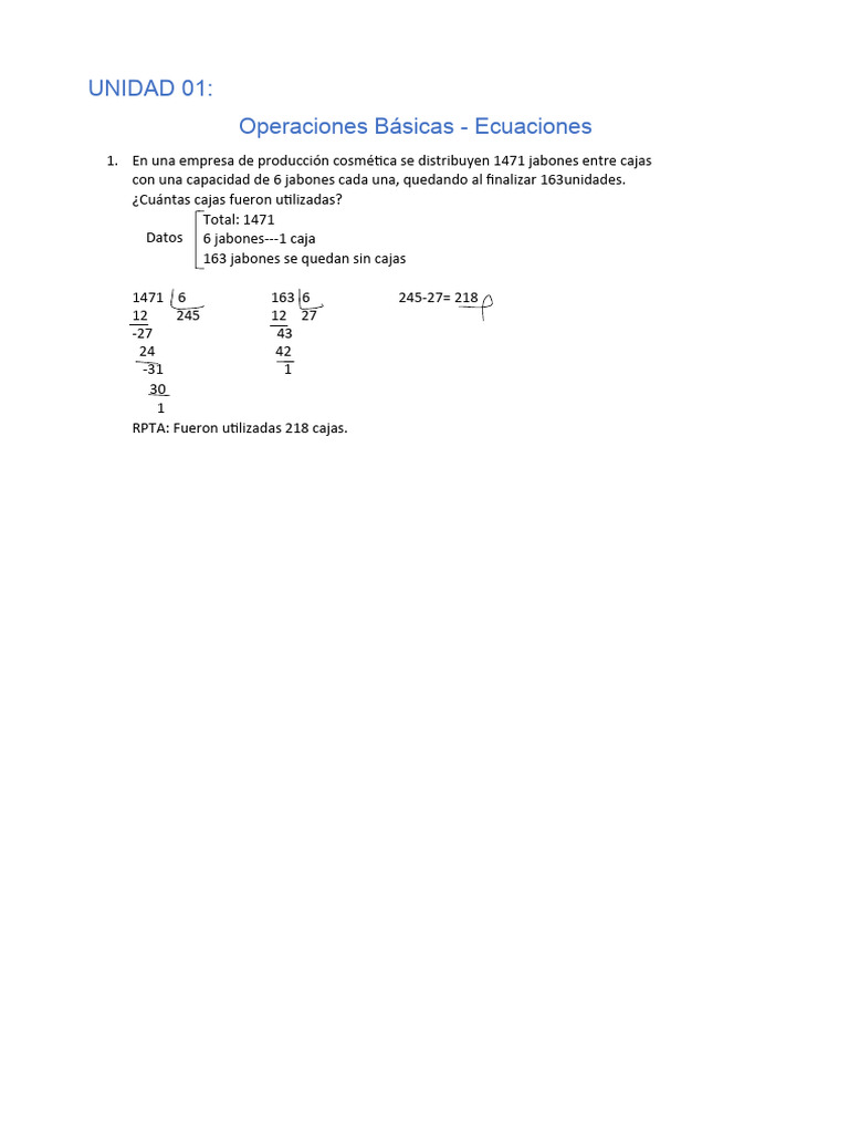 Leslie Pari Chagua - Entregable 01 | PDF | Aritmética | Matemática ...