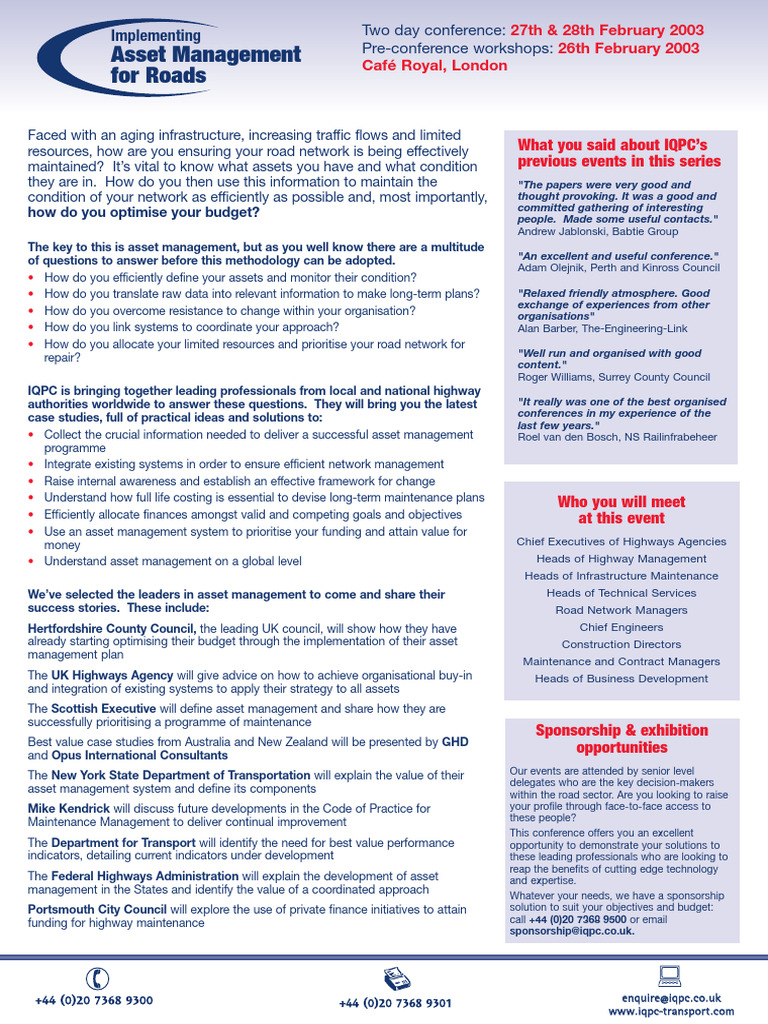 Assest Management of Roads | Download Free PDF | Asset Management | Road