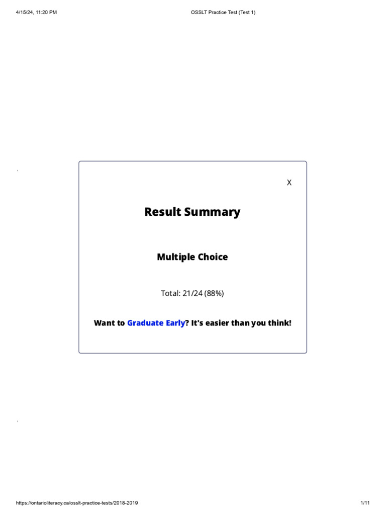 OSSLT Practice Test (Test 1) | PDF | Curiosity | Biology