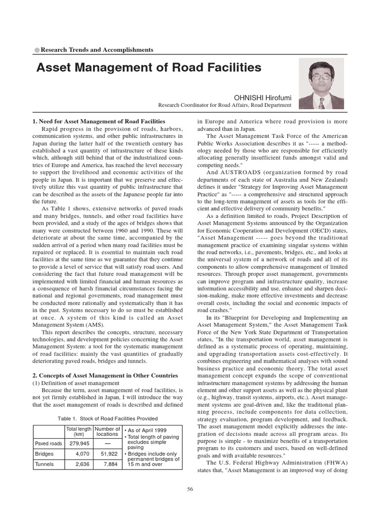 Assest Management of Road Facilities | PDF | Road | Infrastructure