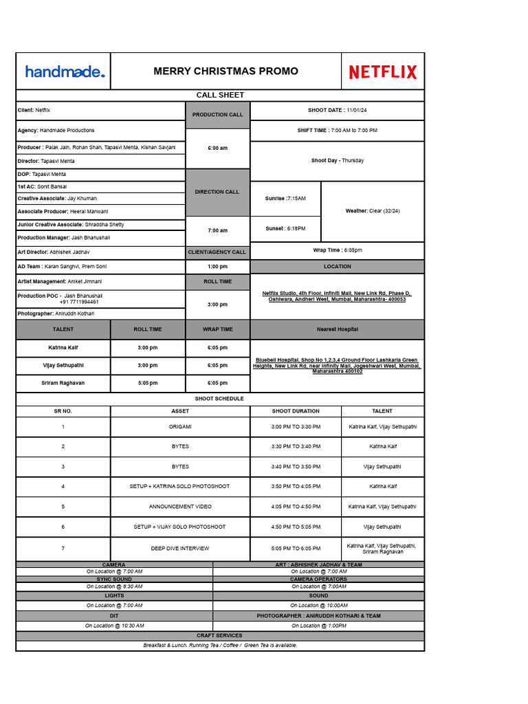 Merry Christmas Promo Call Sheet - XLSX - Sheet 1 | PDF