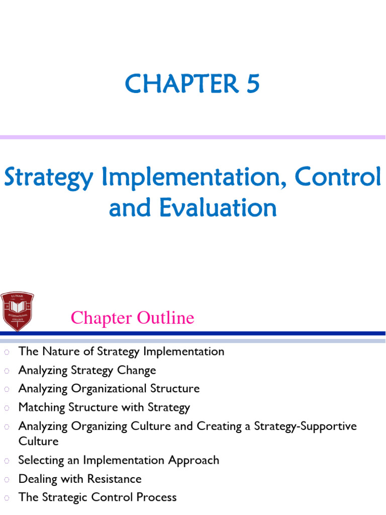 Chapter 5 Strategy Implementation, Control and Evaluation | Download ...