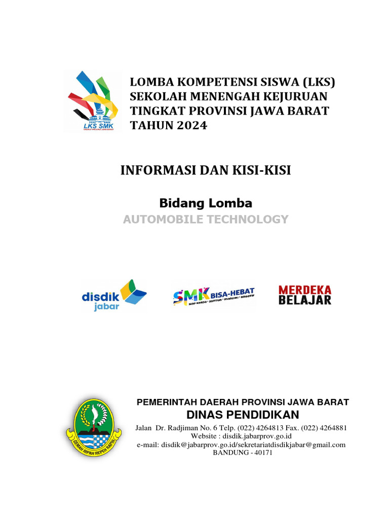 Kisi Kisi Automobile Technology LKS 2024 | PDF | Teknologi & Rekayasa