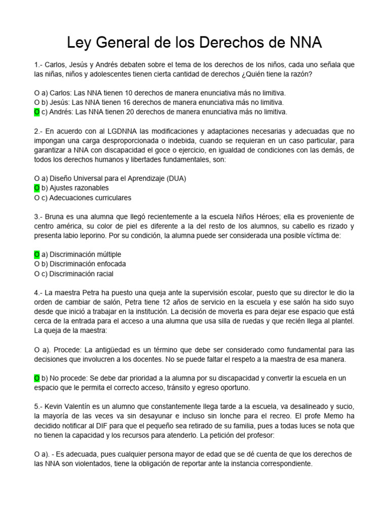 Ley General de Los Derechos de NNA | Descargar gratis PDF | Evaluación | Aprendizaje