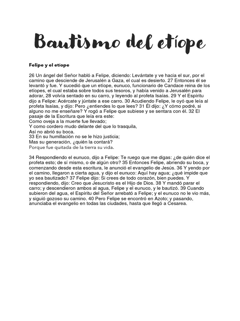 Felipe y el Eunuco Etíope | PDF | Jesús | Pablo el apóstol