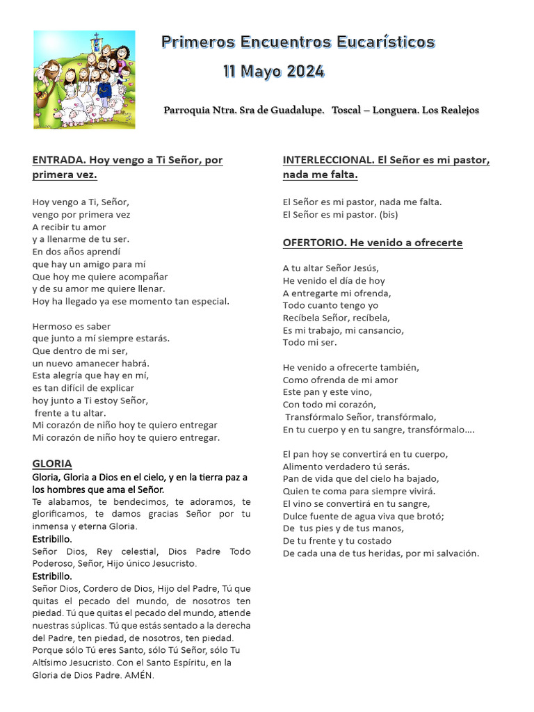 La Chamuscada Letra: Oraciones y Alabanzas | PDF | eucaristía | Dios el ...