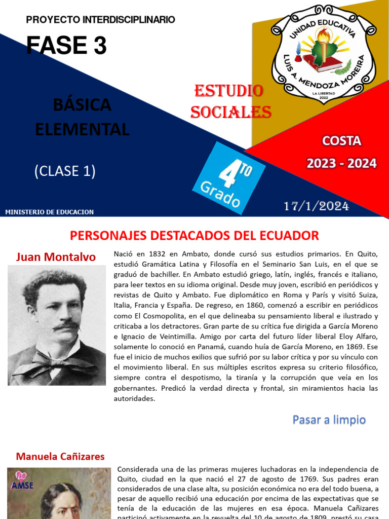 Clase Semana 39 de Estudio Sociales 23-1-2024 | PDF | Ciencias sociales ...