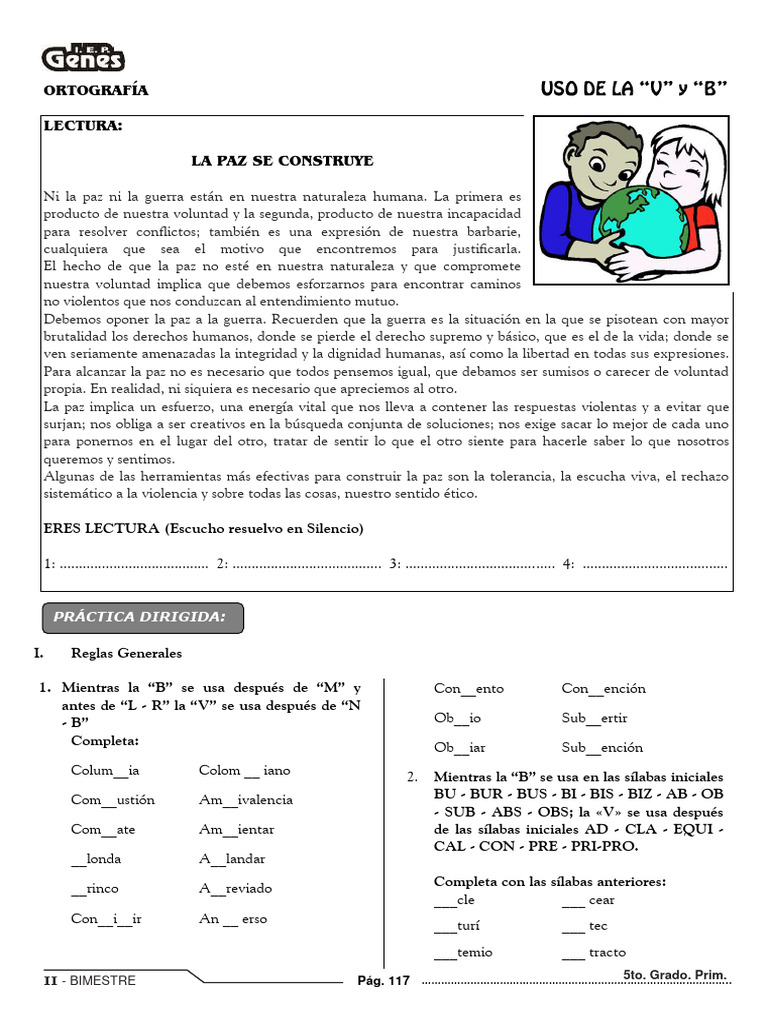 ORTOGRAFÍA USO DE LA B Y V | PDF | Paz