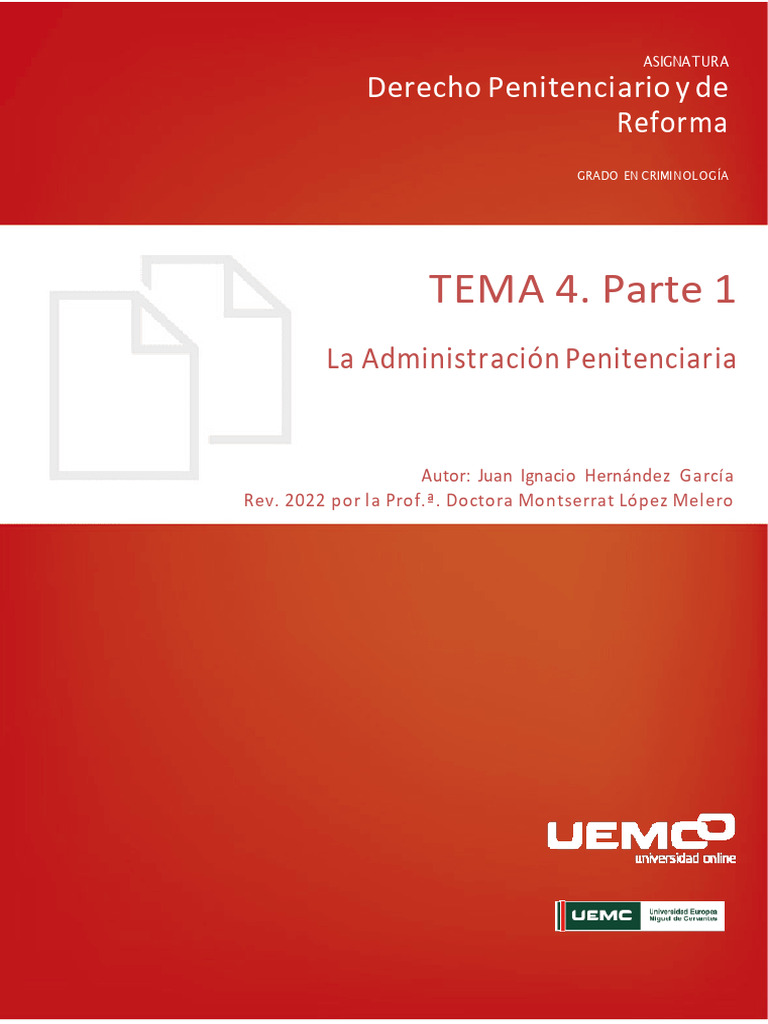 Tema - 4. Parte 1 - La - Administracion - Penitenciaria | Descargar gratis PDF | Prisión ...