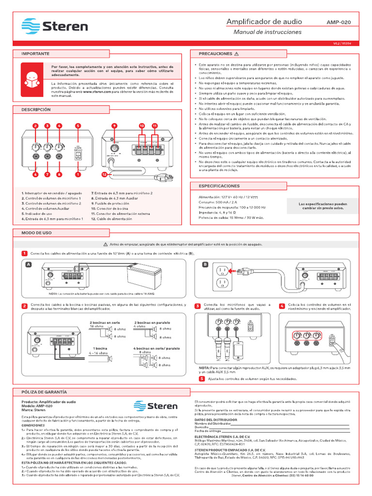 AMP 020 V0.2 Instr | PDF