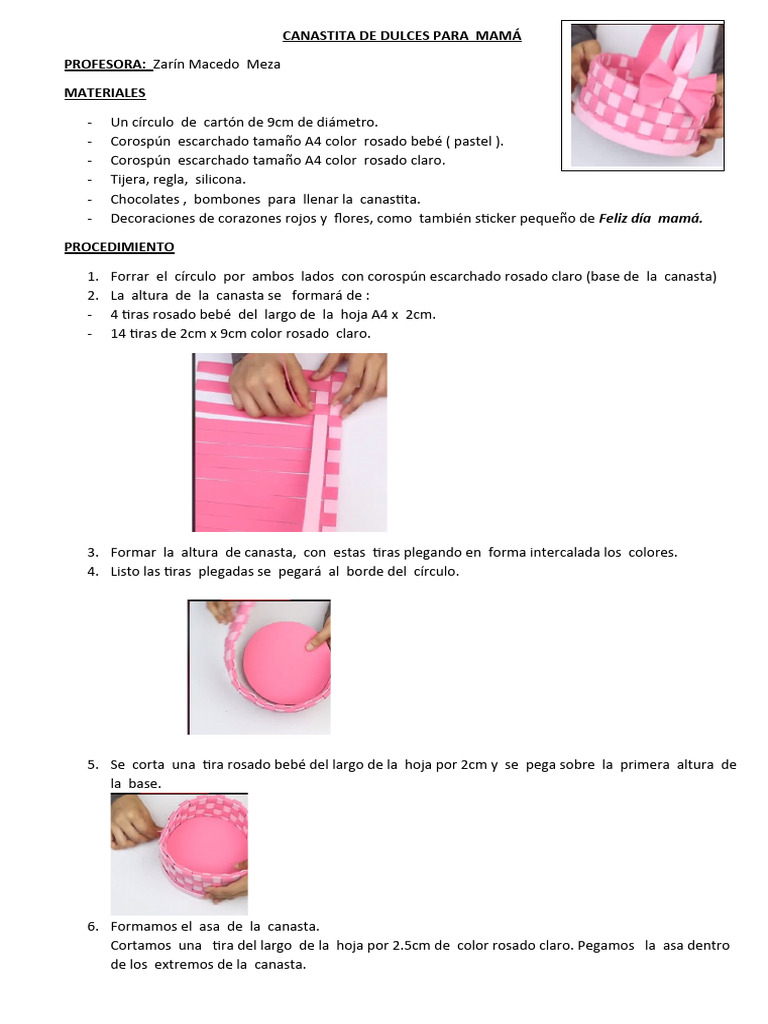 Canasta de Dulces para Mamá | PDF | Cocina, comidas y vino | Hogar ...