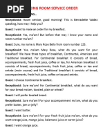 Room Service Sequence Script | PDF | Eating Behaviors Of Humans | Food ...