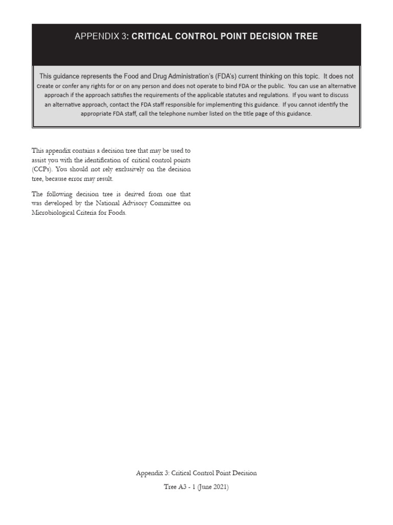 Seafood Hazards Guide Appendix 3 Decision Tree 06082021 | PDF | Food And Drug Administration ...